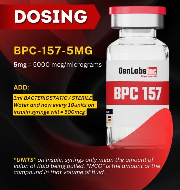 BPC 157 – 5MG/ VIAL ( WITH BACTERIOSTATIC WATER) – GENLABS - peptideshopusa